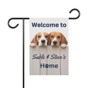 Two Beagles Garden Flag, Summer Beagle Lover Gift, Spring Outdoor Flag ...