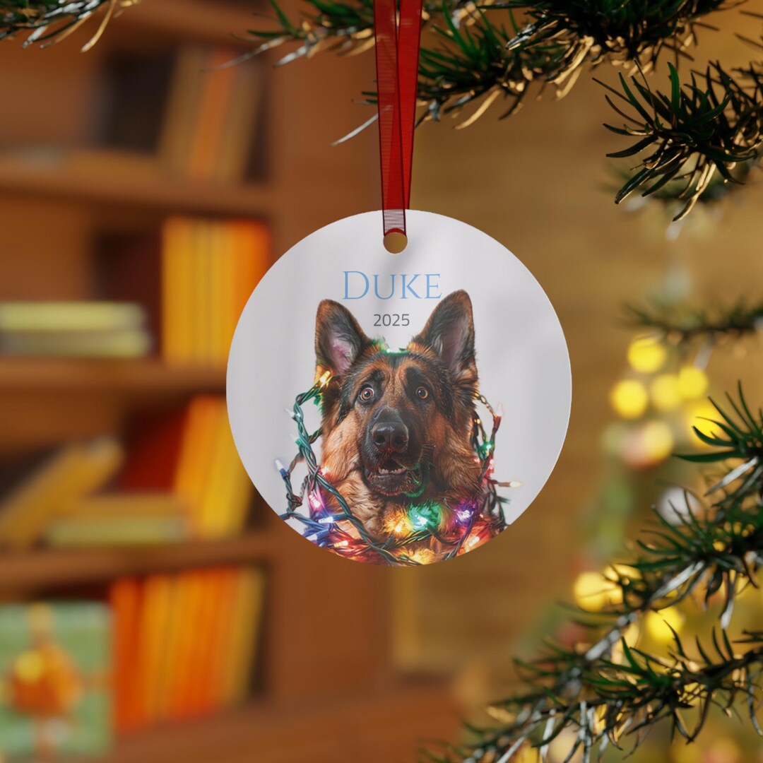 German Shepherd Christmas Ornament | Custom Dog Name Ornament | German ...