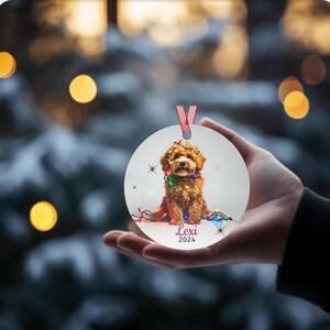 Cavapoo Gift Idea, Cavapoo Christmas Ornament, Custom Dog Ornament ...