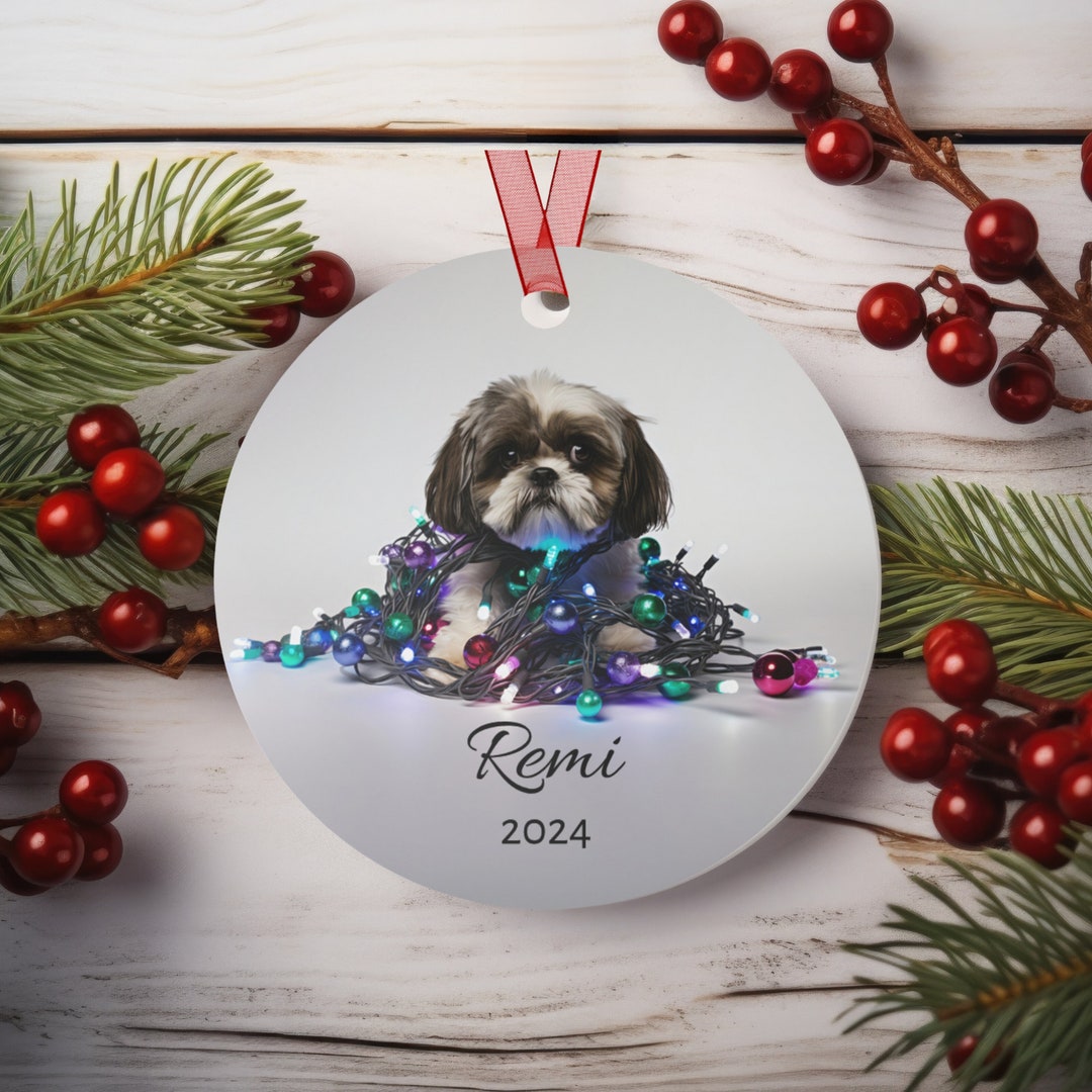 Shih Tzu Christmas Ornament, Shih Tzu Gift, Custom Dog Ornament, Shih ...