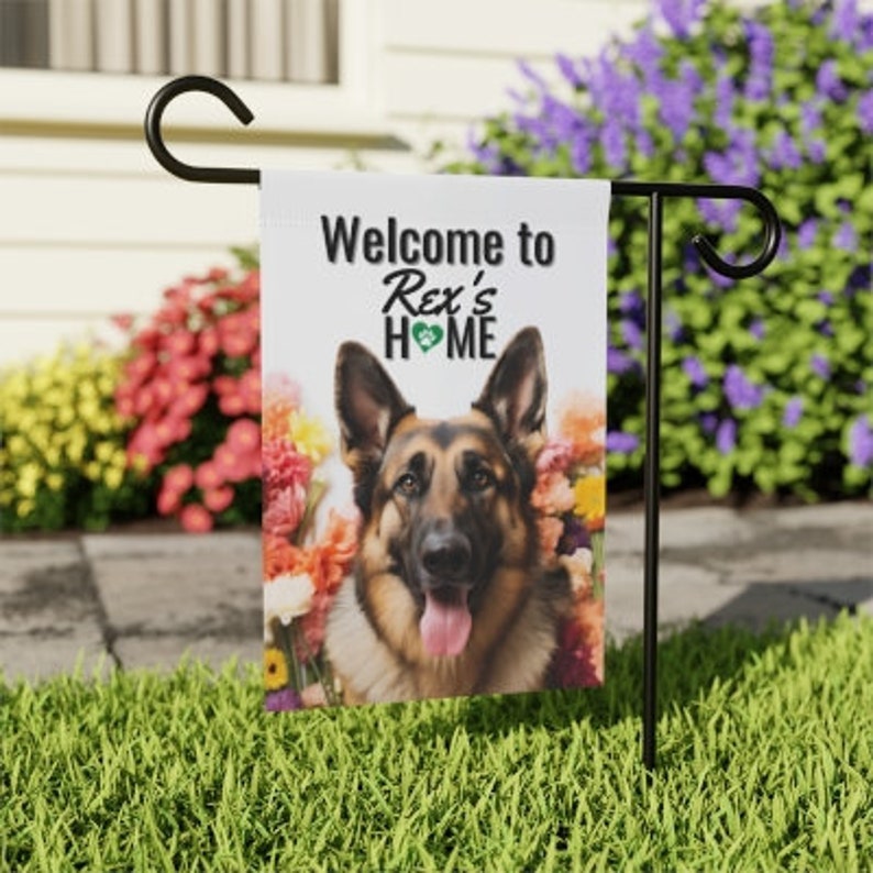 German Shepherd Summer Garden Flag, German Shepherd Spring Flag, German ...