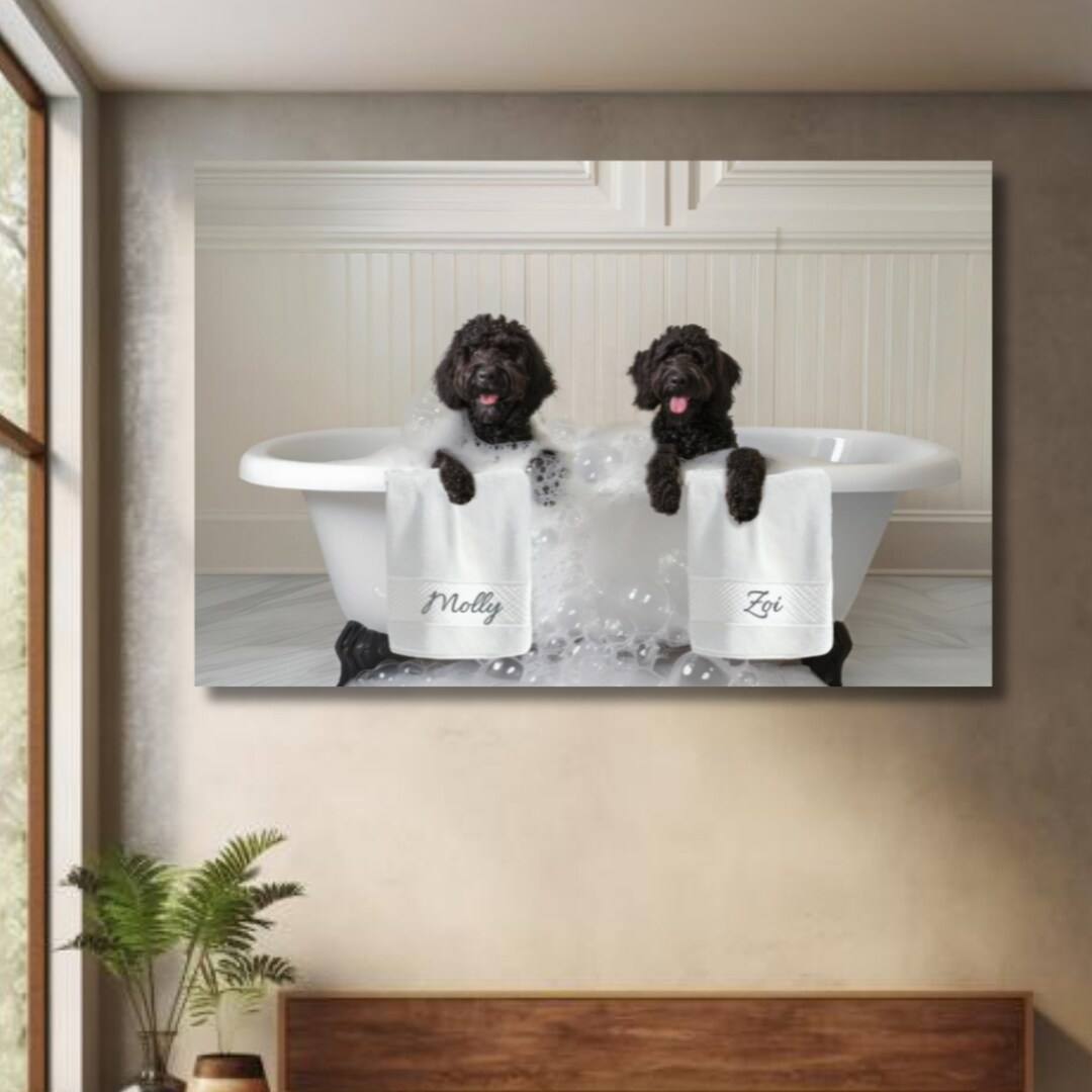Black Goldendoodles Bathtub Art, Goldendoodle Giftful, Doodle Lovers ...