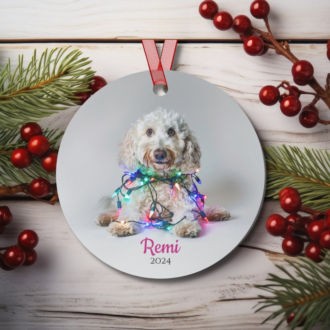 Labradoodle Christmas Ornament, Custom Dog Ornament, Dog Name Ornament ...