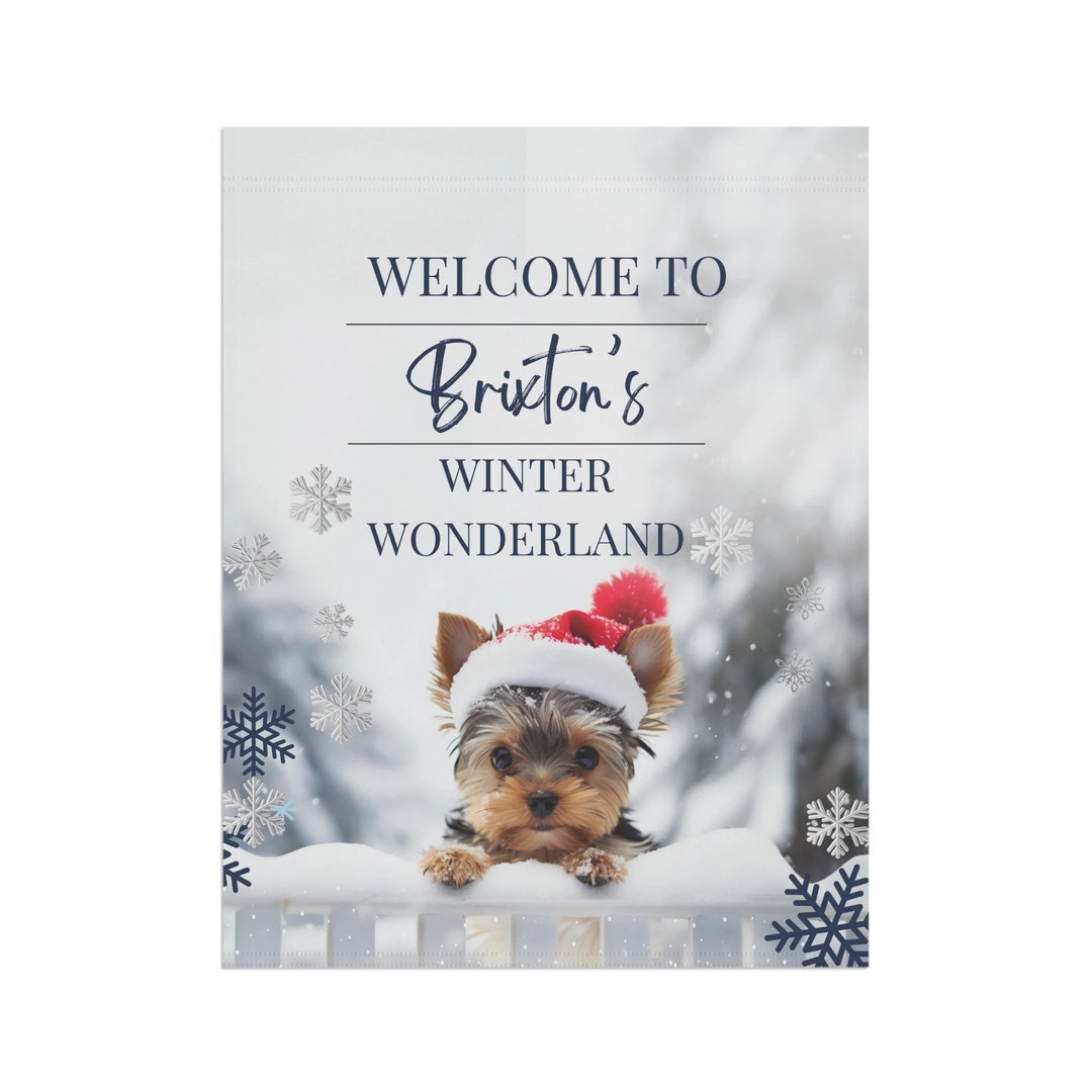 Adorable Yorkie With Floral Accents Flag, Yorkie Lover Flag, York Yard ...