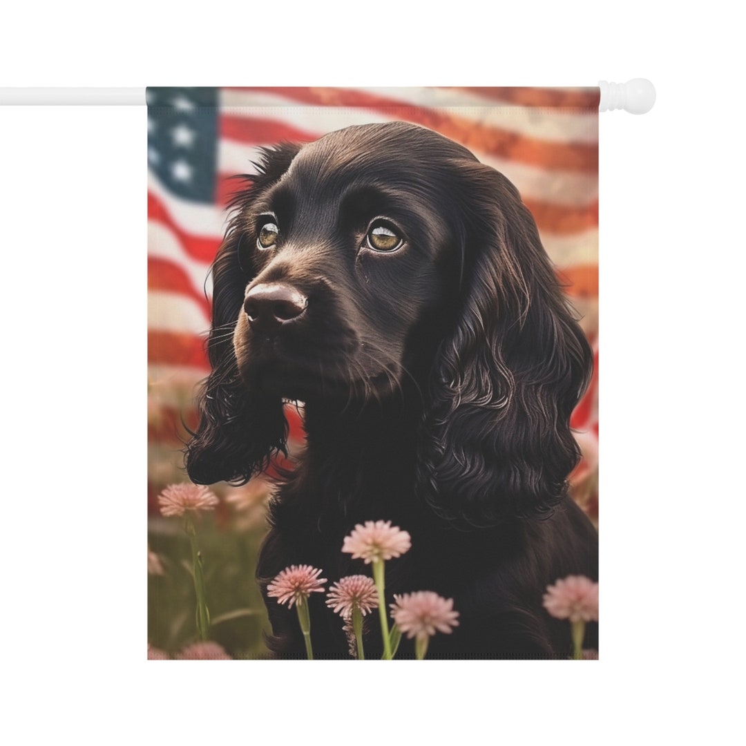 Adorable Cocker Spaniel Flag, 12"x18" Garden Flag, 24.5"x32" House Flag ...