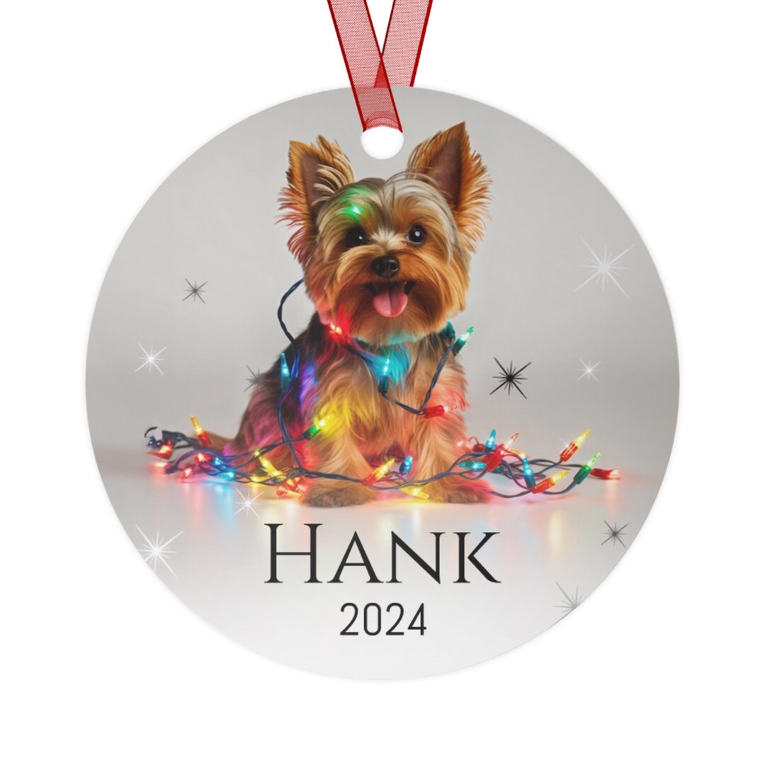 Yorkie Christmas Ornament, Custom Dog Ornament, Dog Name Ornament ...