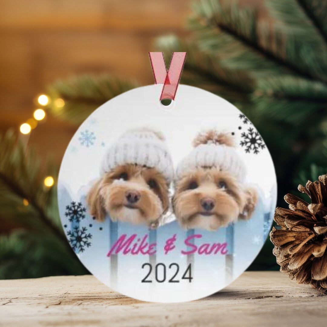 Personalized Two Cockapoo's Christmas Ornament, Custom Ornament, Dog ...