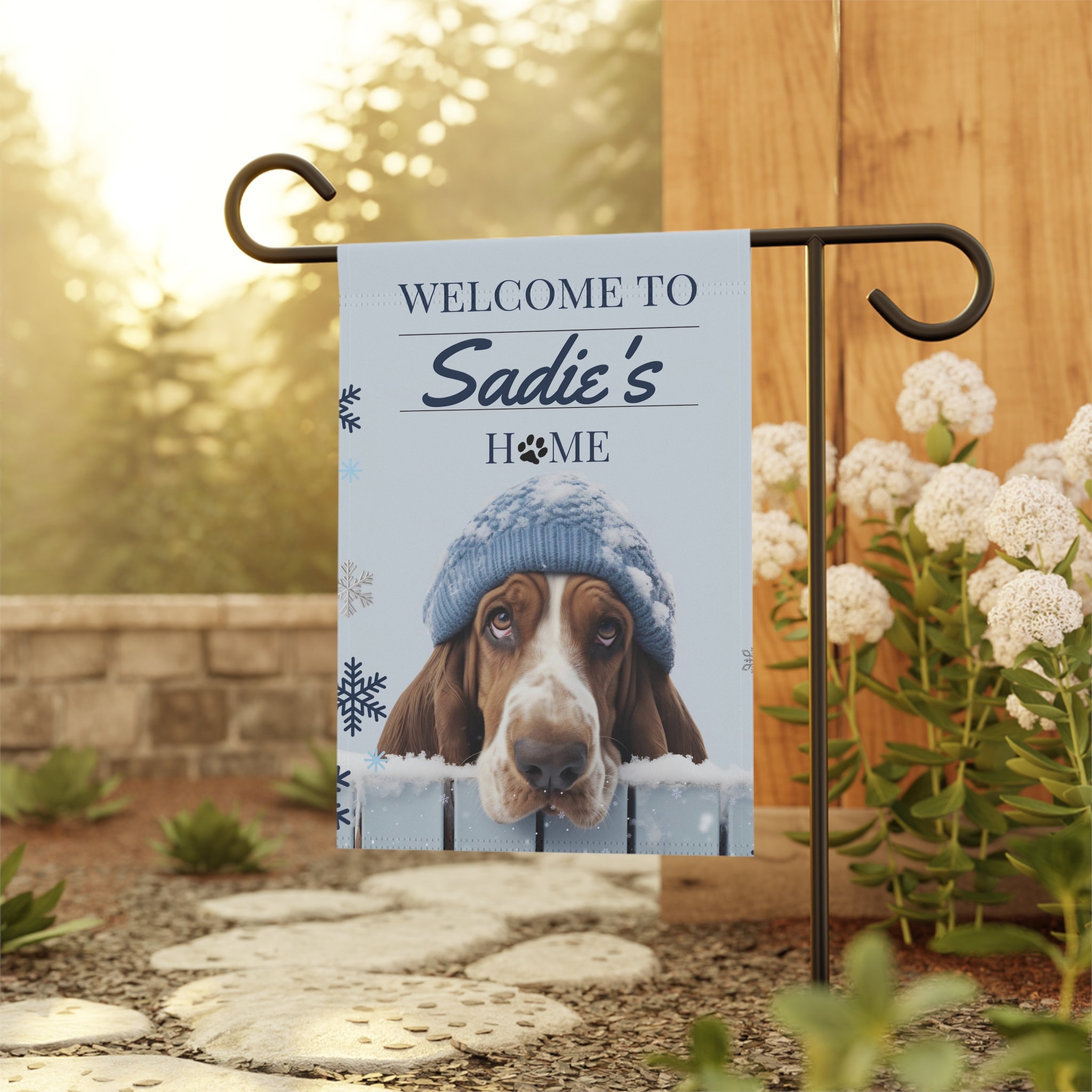 Bassett Hound Flag, Spring Bassett Hound Garden Flag, Summer Dog Flag ...
