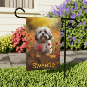 Lhasa Apso Personalized Flag, Customizable Lhasa Apso Flag, Lhasa Apso ...