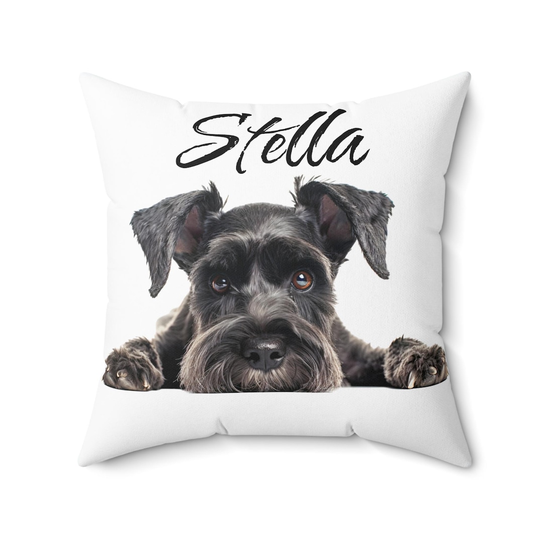 Miniature Schnauzer Personalized Dog Pillow, Custom Pet Pillow ...