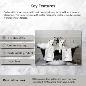 Samoyed Bathroom Art, Dog in Bathtub Art, Samoyed Giftful, Dog Bathroom ...