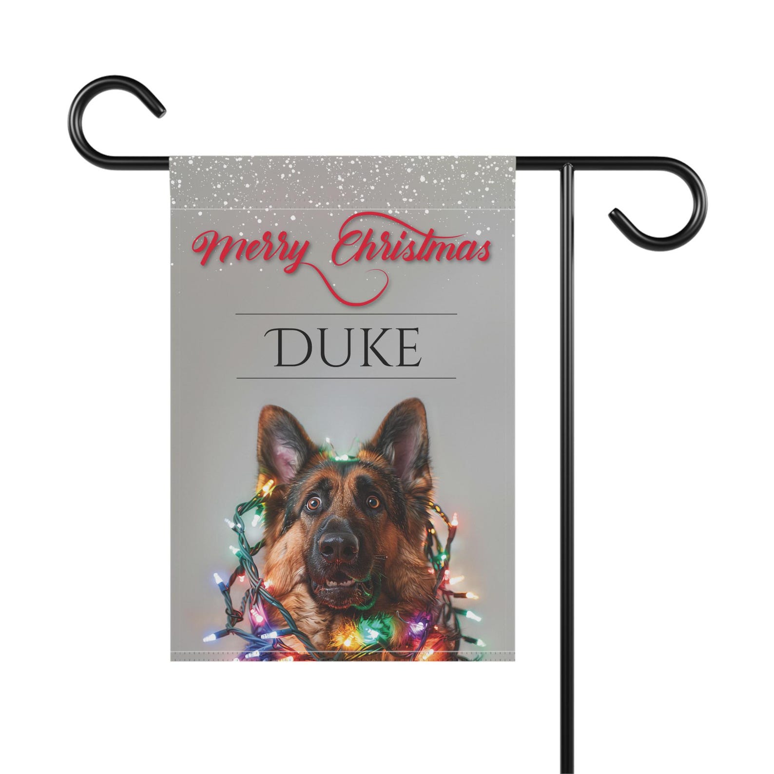German Shepherd Personalized Christmas Garden Flag, Outdoor Dog Flag ...