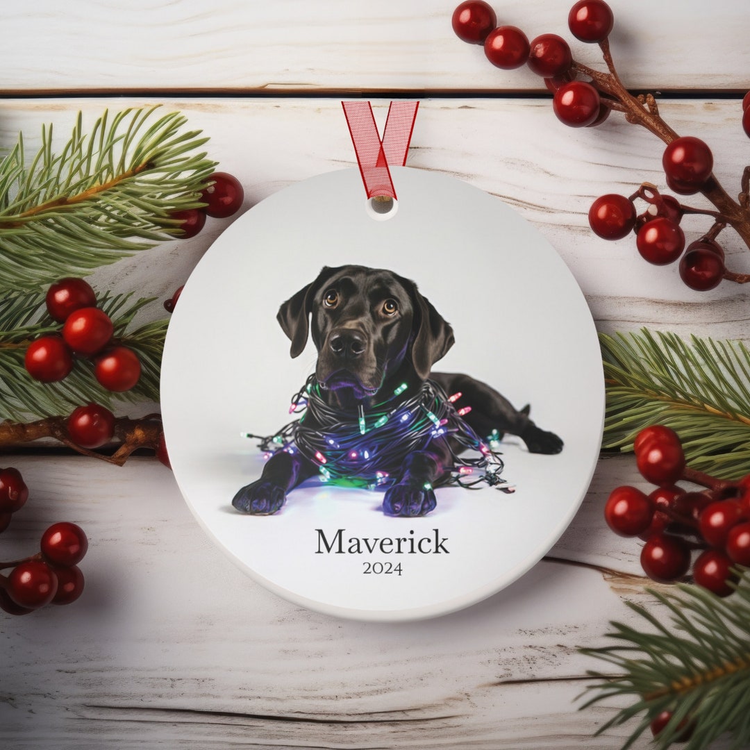 Labrador Christmas Ornaments, Custom Dog Ornament, Dog Name Ornament ...