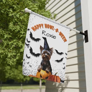 Personalized Yorkie Christmas Banner, Yorkie Garden Flag, Personalized ...