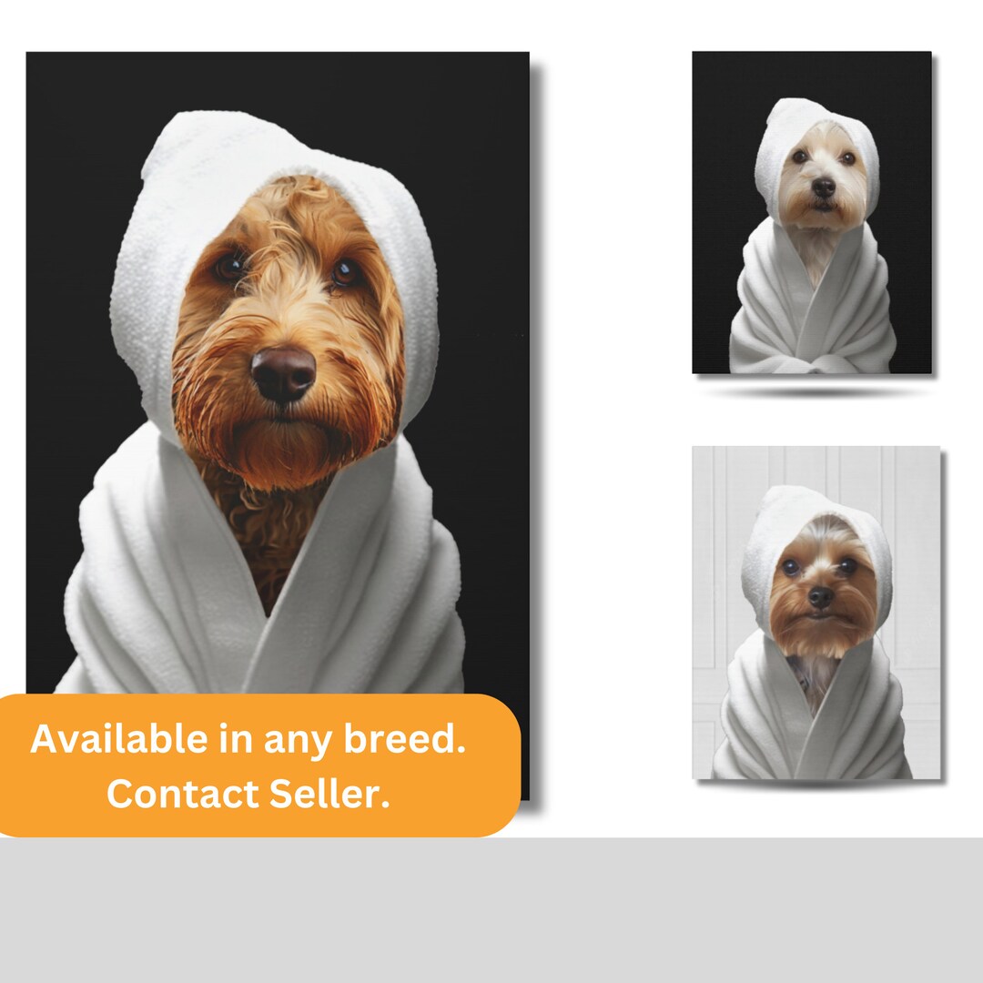 Goldendoodle Bathrom Art, Doodle Dog Bathtub Art, Dog Bath Art, Golden ...