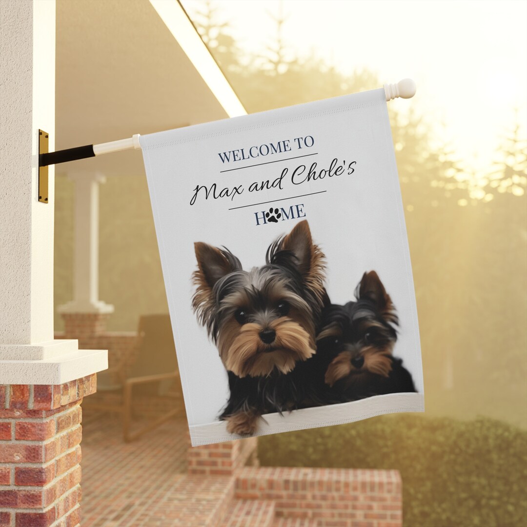 Seasonal Yorkie Garden Flag Custom, Spring Personalized Dog Flag ...