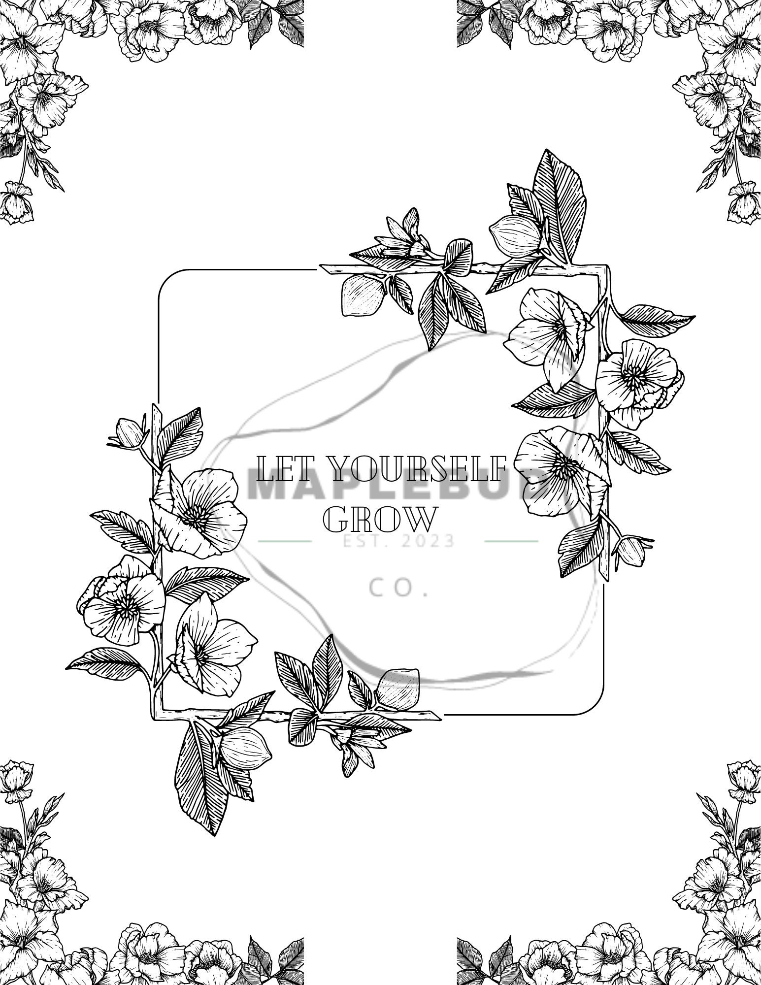 MB Inspirational Floral Coloring Sheets pack of 3 - Etsy