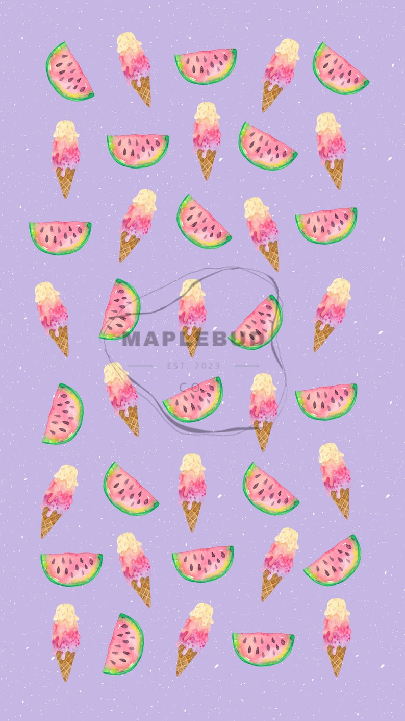 Watermelon Ice Phone Wallpaper - Etsy