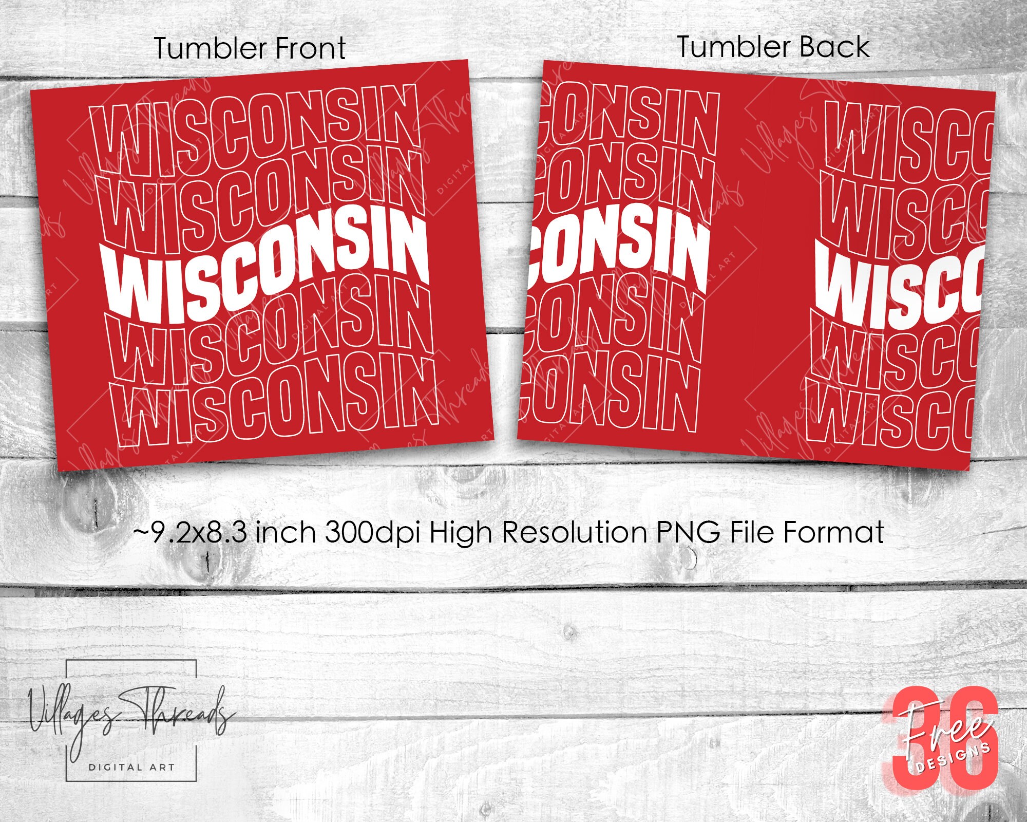 Wisconsin Football Basketball 20oz Straight and Tapered Tumbler Wrap ...