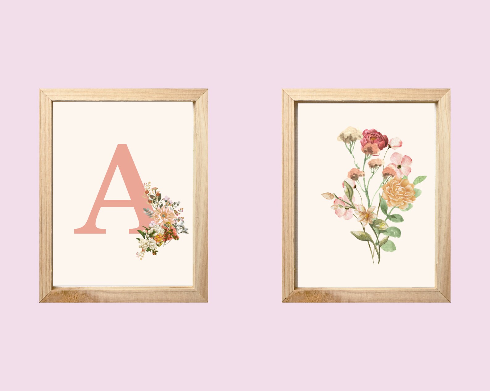 Floral Alphabet Printable, Name Print, Nursery Name Print, Floral ...