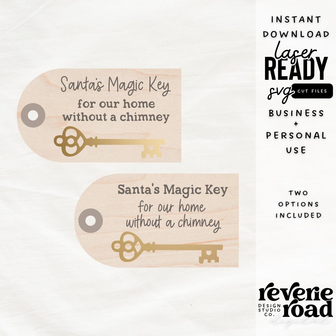 Santa's Magic Key Ornament Laser Cut File | Magic Key Ornament ...