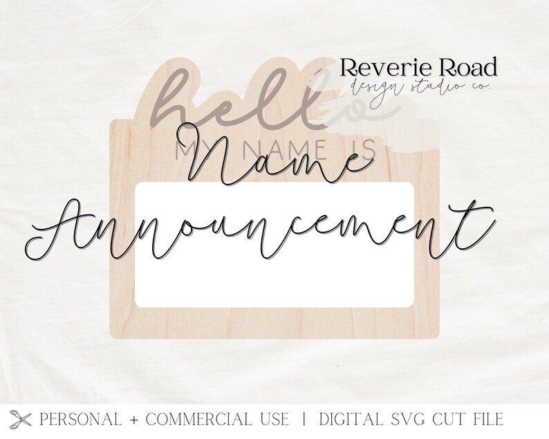 New Baby Name Announcement Sign SVG Laser Cut File - Etsy