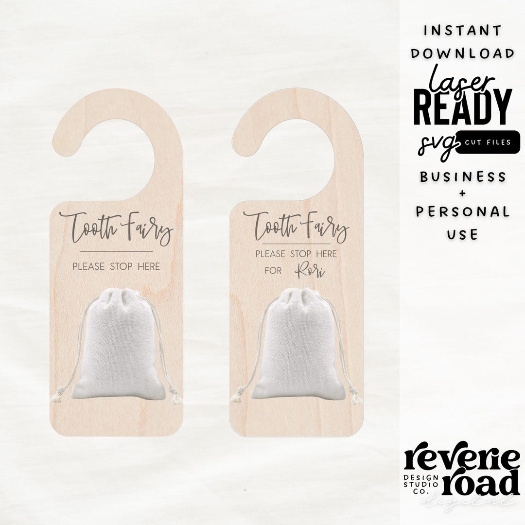 Tooth Fairy Stop Here Hanger | Door Hanger SVG Laser Cut File - Etsy