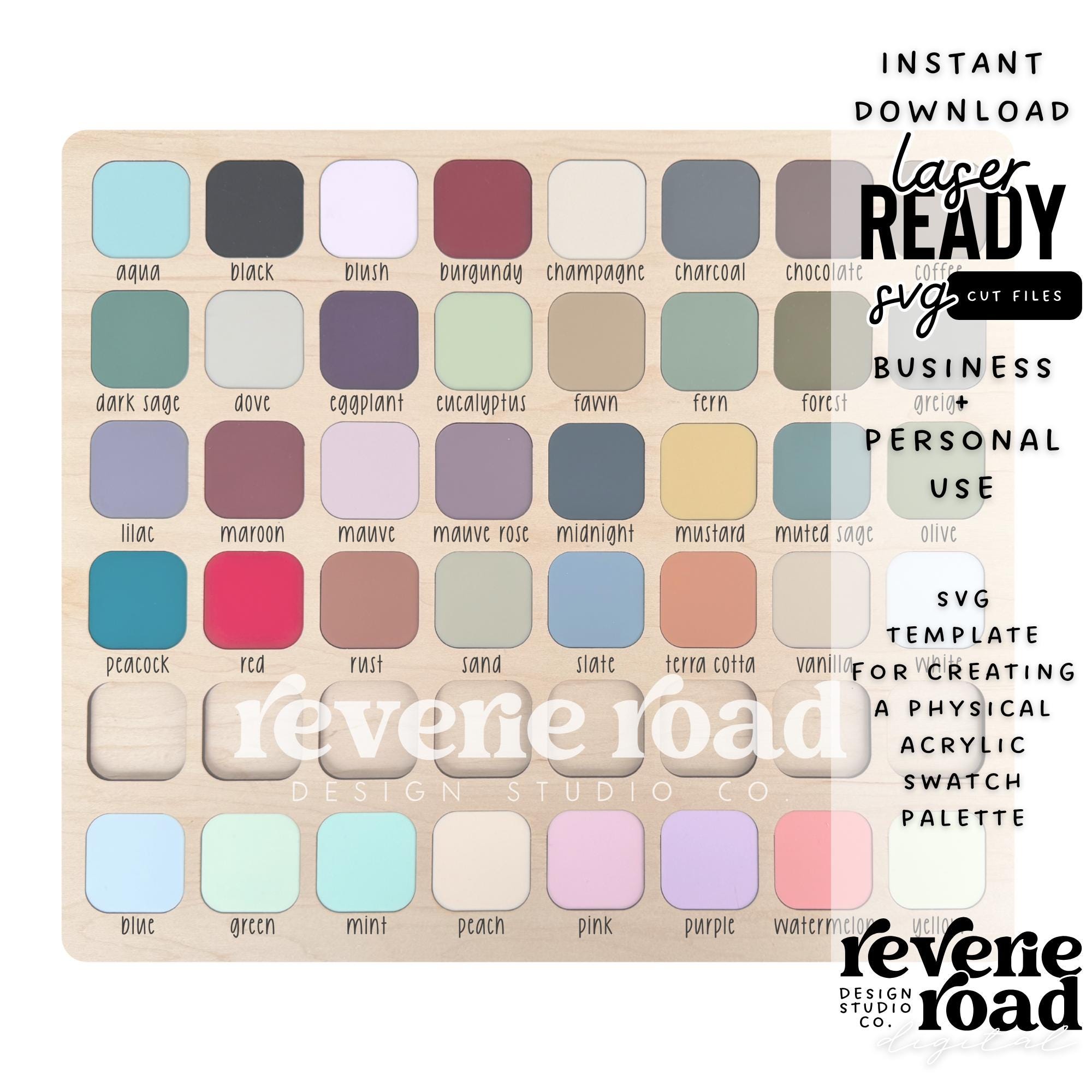 Material or Acrylic Swatch Sheet for Makers | Acrylic Display SVG ...