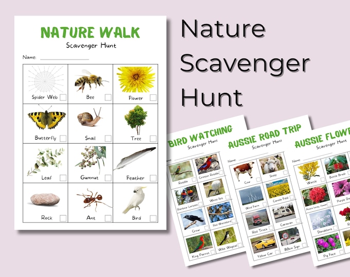 Nature Walk Scavenger Hunt Printable Checklist. Australian Flowers ...
