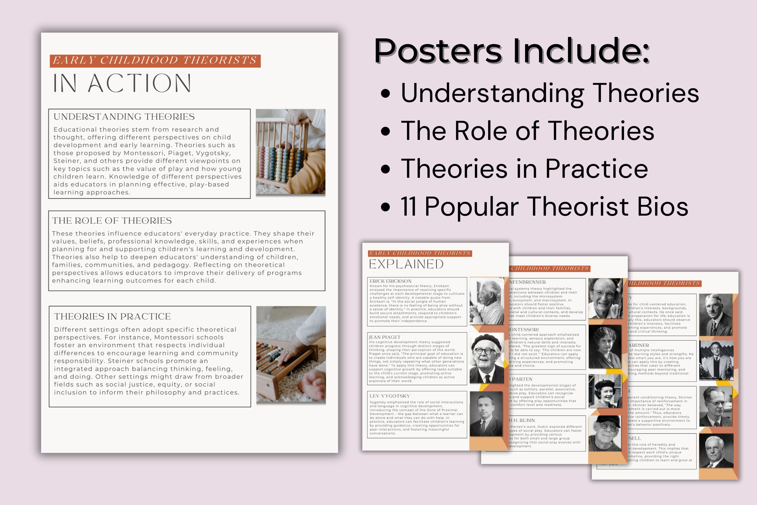 Essential Theorist Posters for Early Childhood Education - Minimalist ...