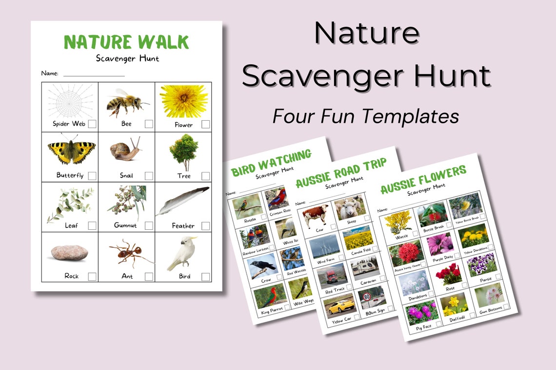 Nature Walk Scavenger Hunt Printable Checklist. Australian - Etsy