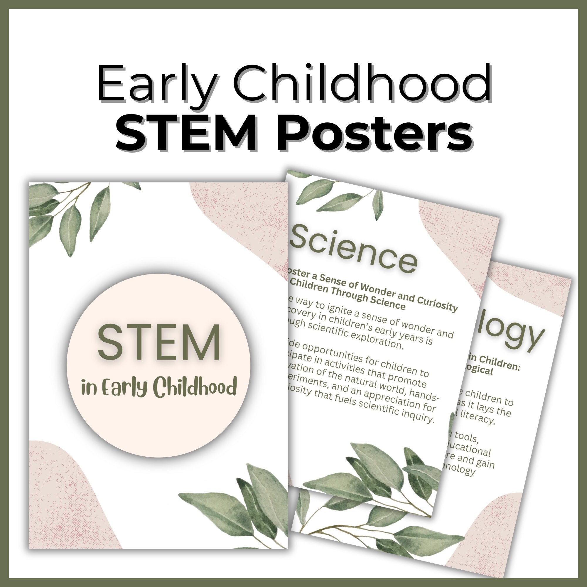 STEM Education Early Childhood Poster Set. EYLF Science Technology ...