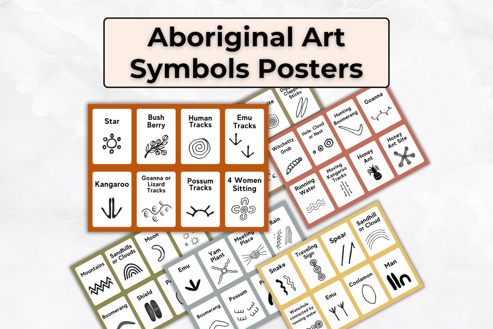 Aboriginal Symbols Flash Cards - Designed for Early Childhood Education ...