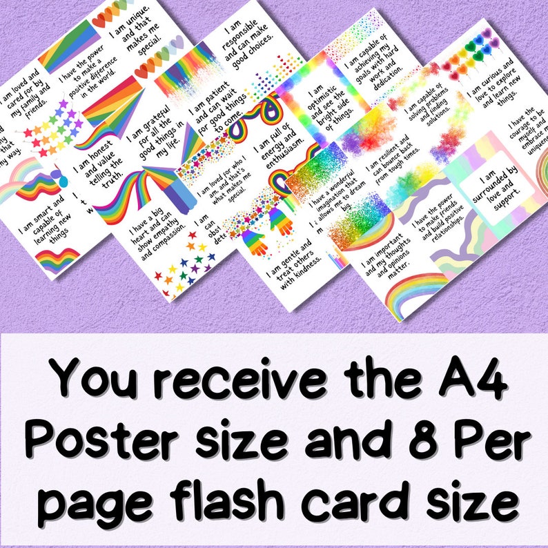Harmonycards: Rainbow Affirmation Cards for Empowering Young - Etsy