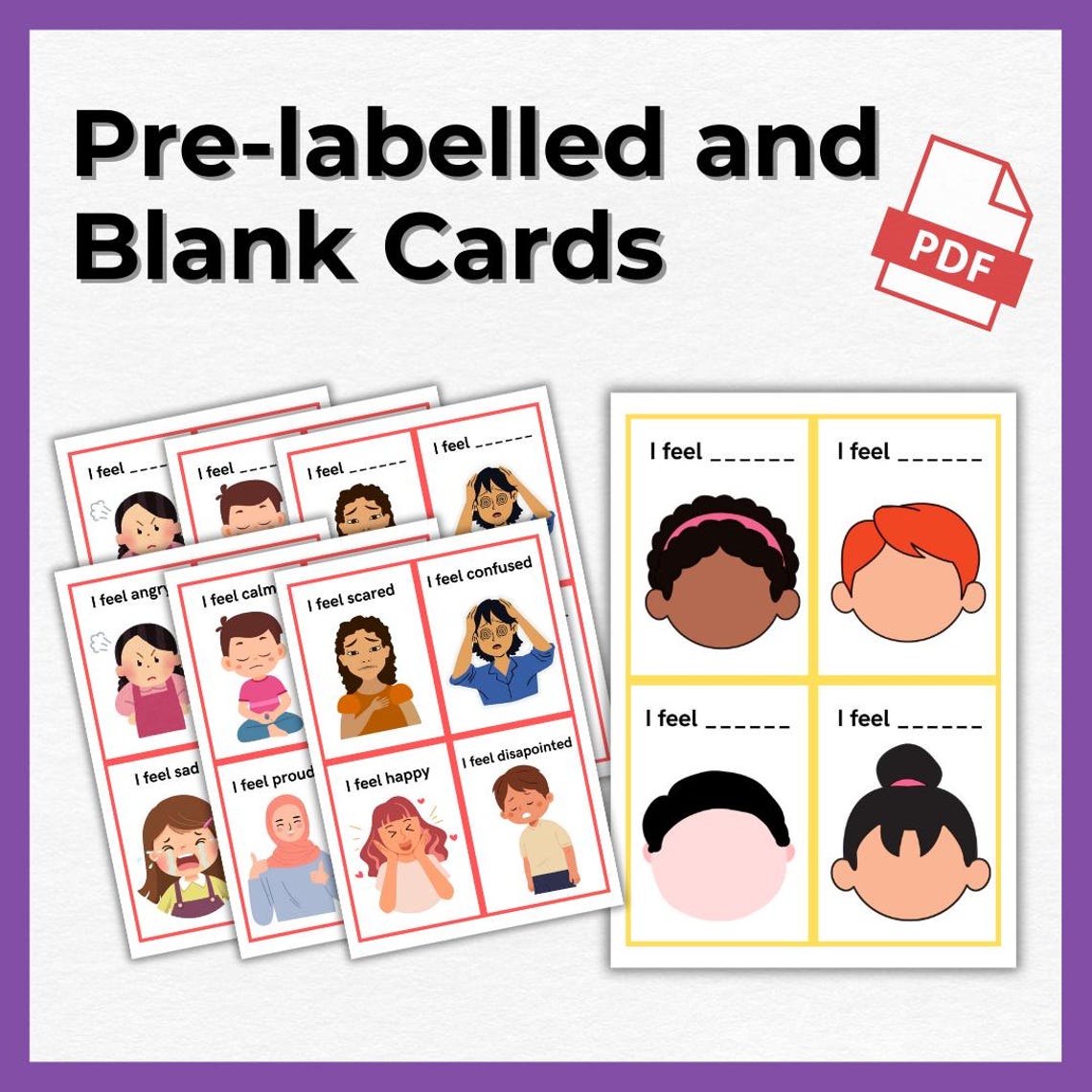 Emotions and Feelings Flashcards Bundle for Early Childhood Educators ...