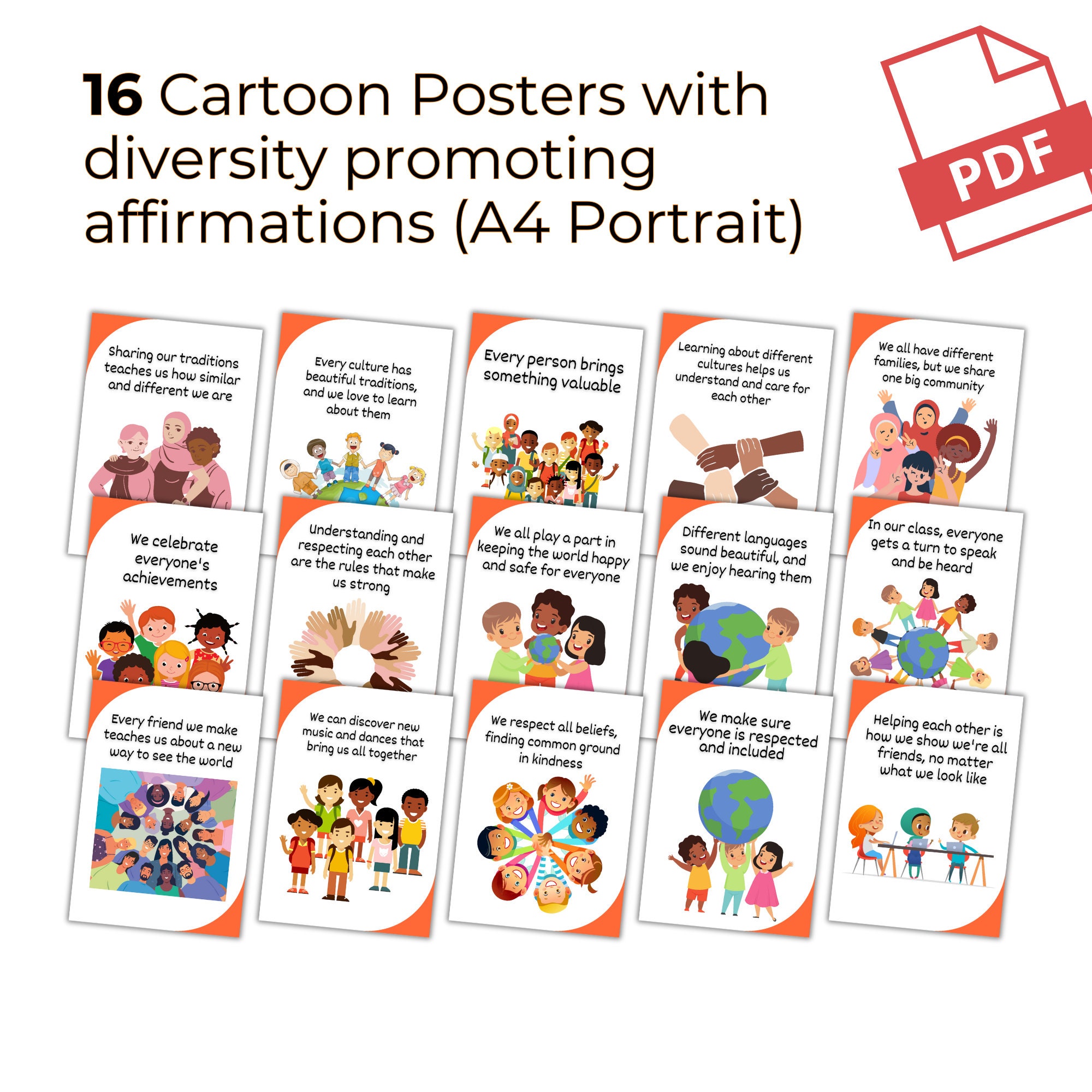 Cultural Diversity Affirmation Flashcards: Multicultural Learning ...