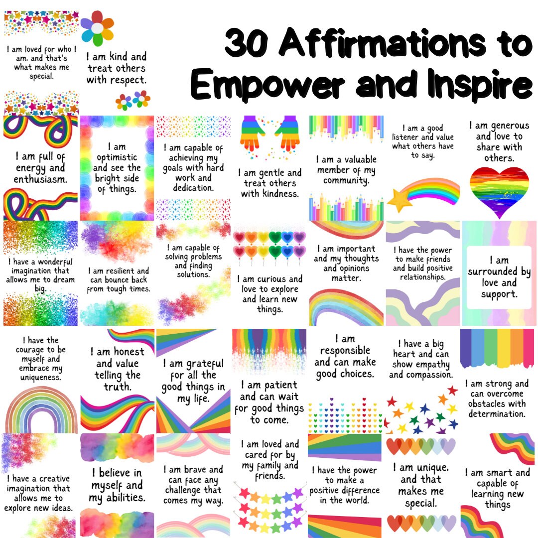 Harmonycards: Rainbow Affirmation Cards for Empowering Young Minds ...
