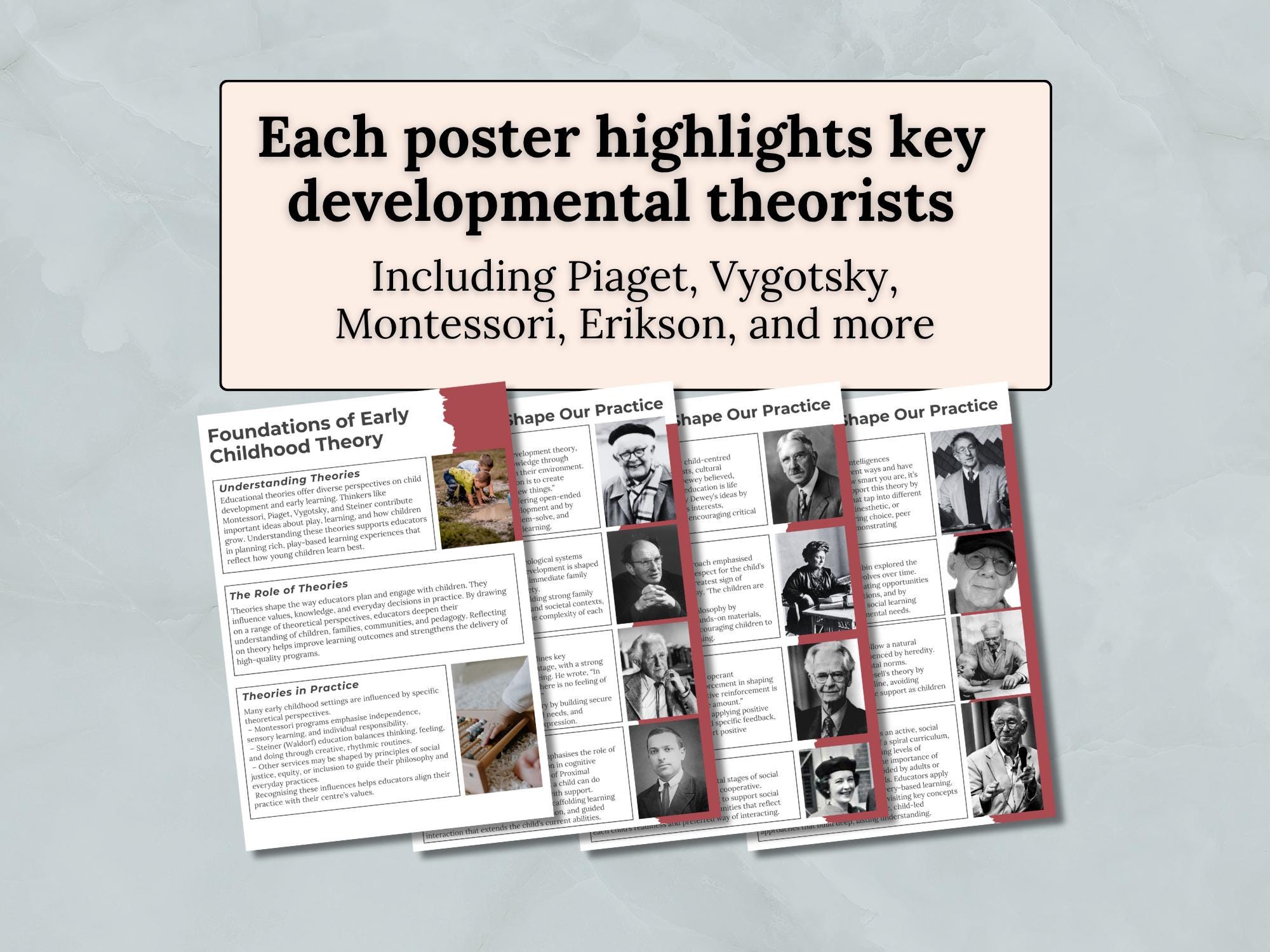 Essential Theorist Posters for Early Childhood Education - Minimalist ...