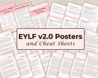 EYLF V2.0 Break Down Sheet of Outcomes (cheat Sheet) - Etsy Australia
