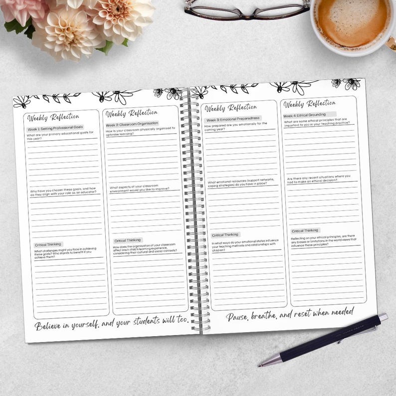 ECE Educational Leader's - Weekly Reflective 12 Month Journal Tailored ...
