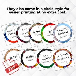 Multilingual Greeting Signs From Diverse Cultures - Designed for Early ...