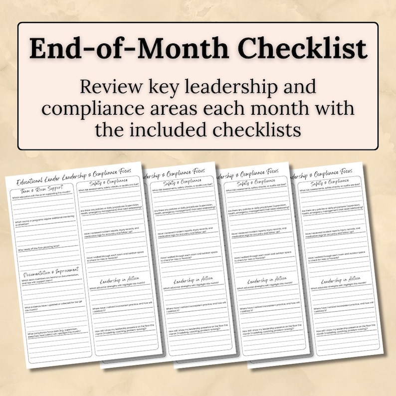 ECE Educational Leader's - Weekly Reflective 12 Month Journal Tailored ...