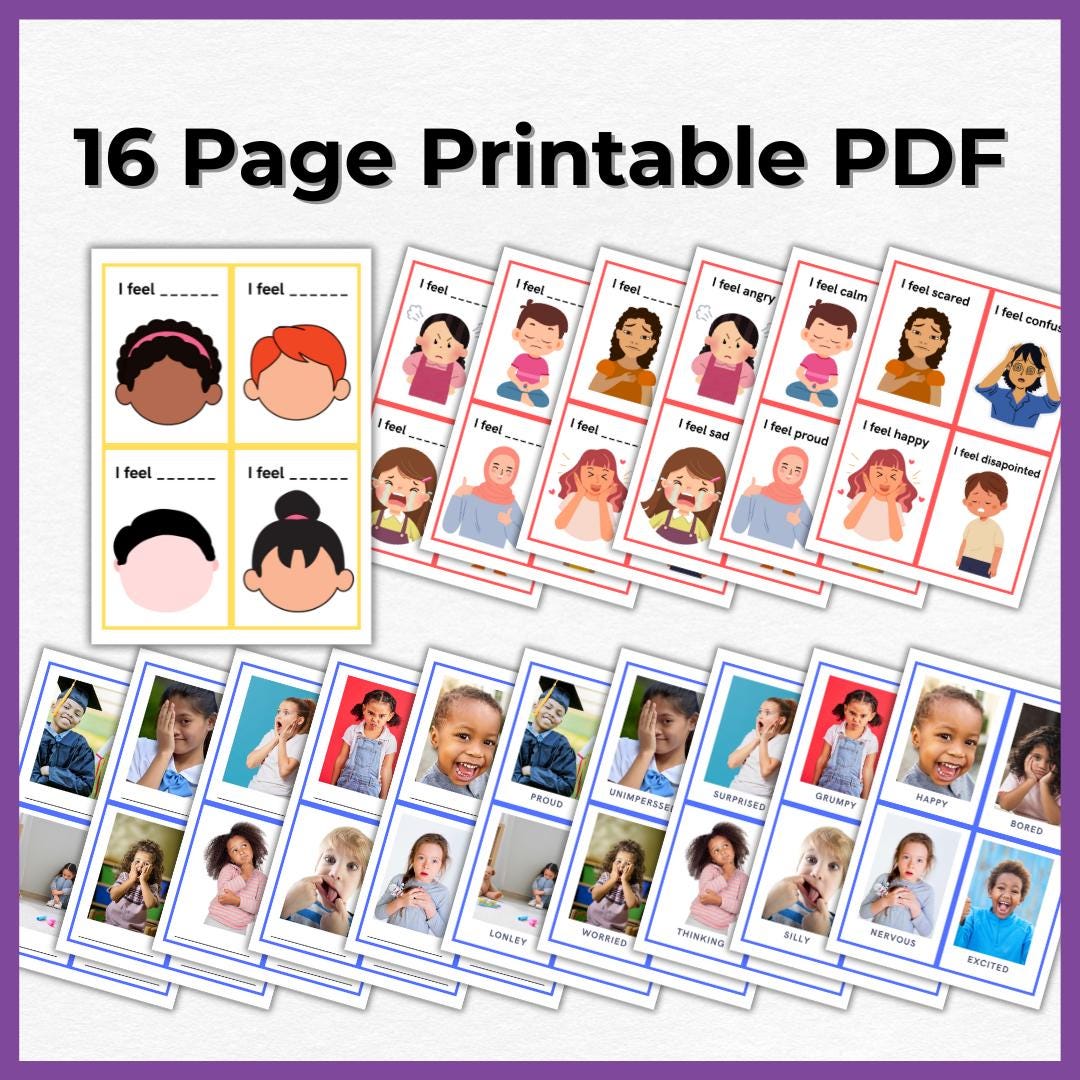 Emotions and Feelings Flashcards Bundle for Early Childhood Educators ...