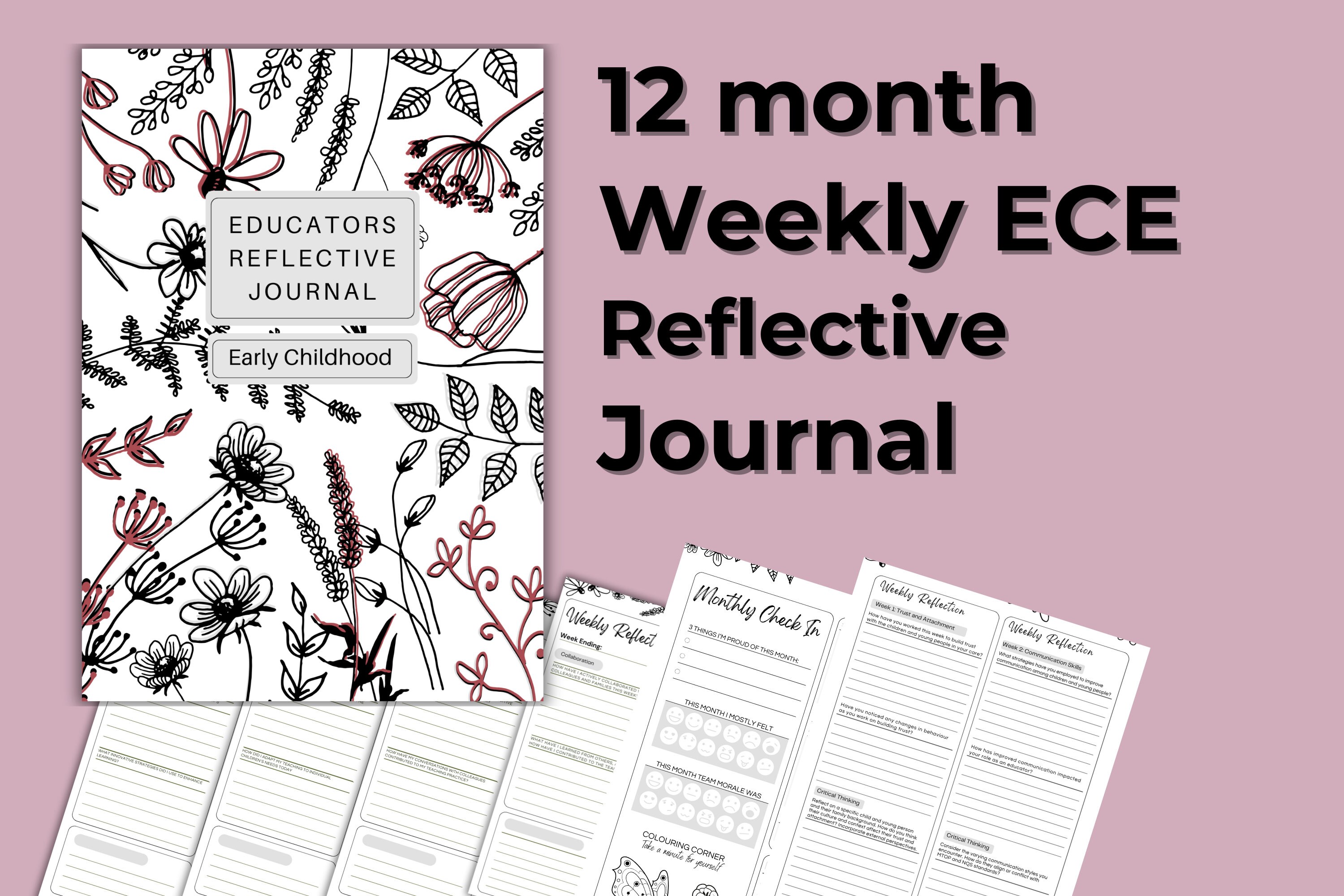 ECE Educator Weekly Reflective 12 Month Journal Tailored to the Updated ...