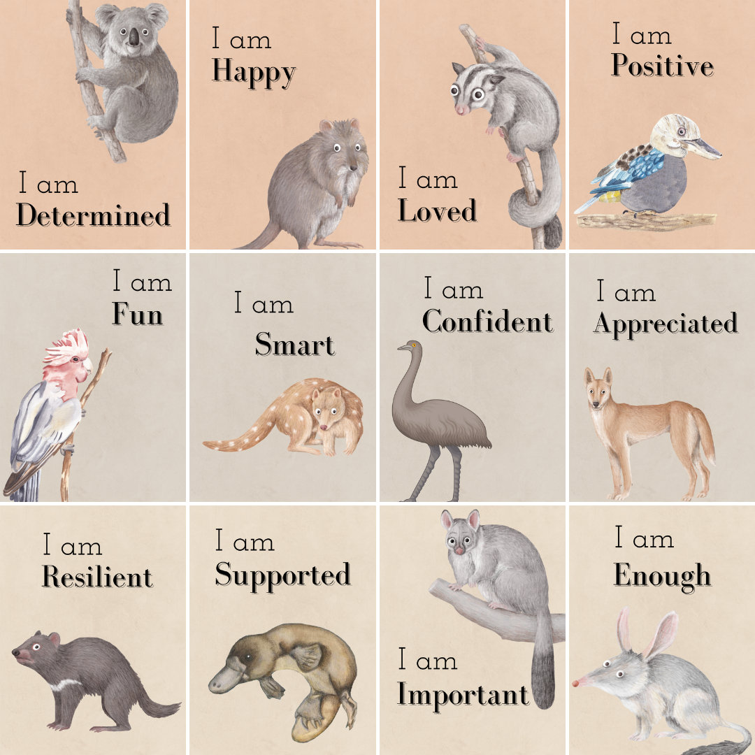 Printable Affirmation Cards Posters Aussie Animals for Children ...