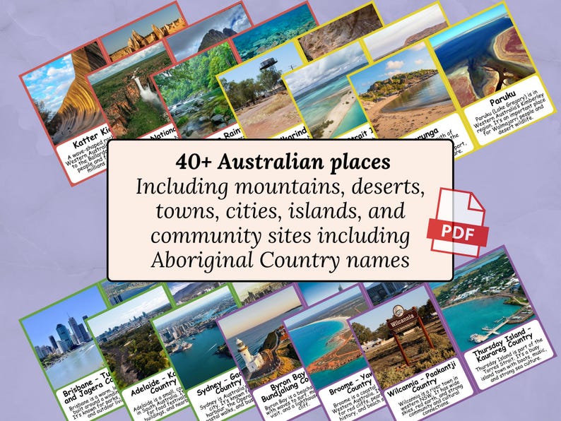 Australian Places - Printable PDF Flashcard Set for Children ...
