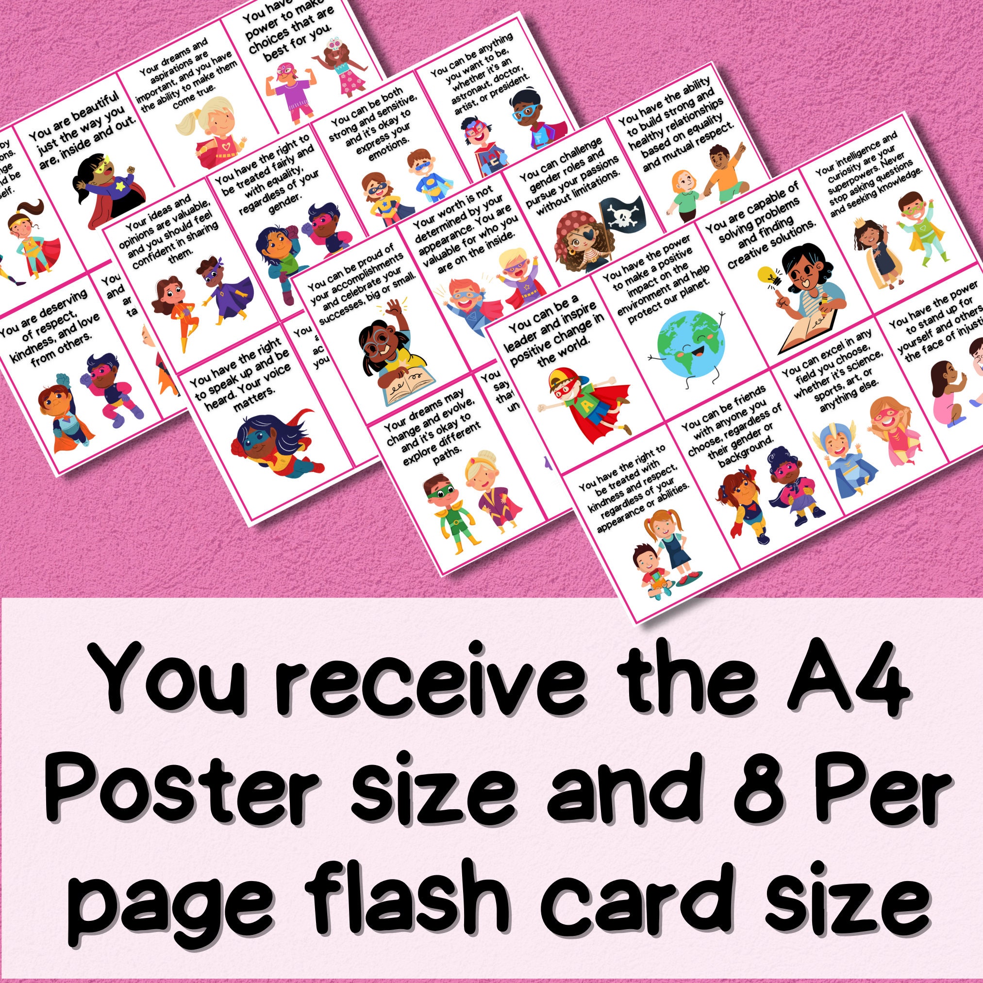 Rainbow Superhero Affirmation Cards - Celebrate Diversity, Challenge ...