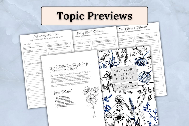 Team Reflection Mini Pack – Reflection Templates for Early Childhood ...