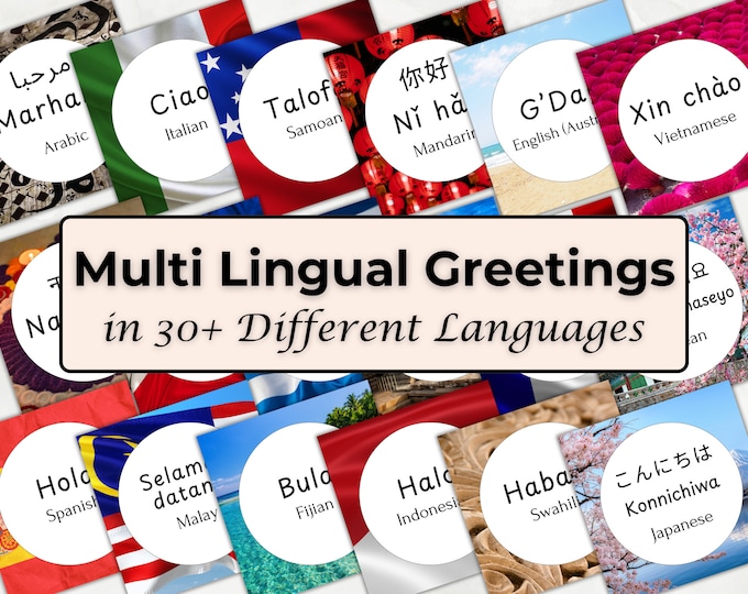 Multilingual Greeting Signs From Diverse Cultures - Designed for Early ...