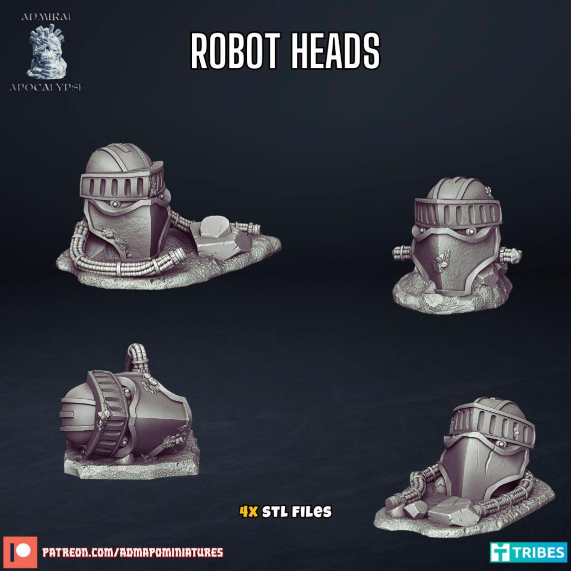 Robot Heads / Scatter Terrain / Diorama / Tabletop Terrain - Licensed ...